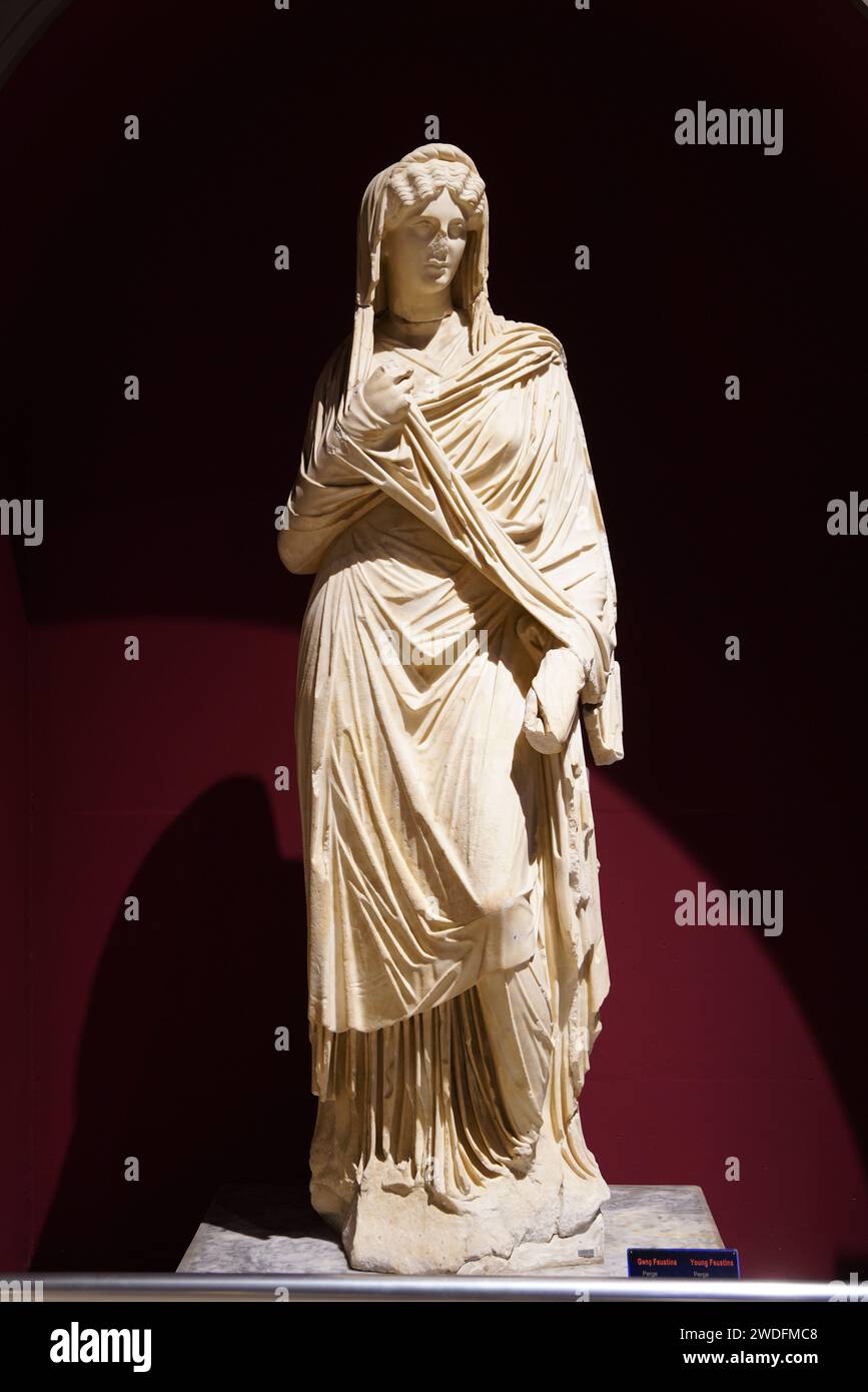 Young Faustina Statue in Antalya Archeological Museum, Antalya City ...