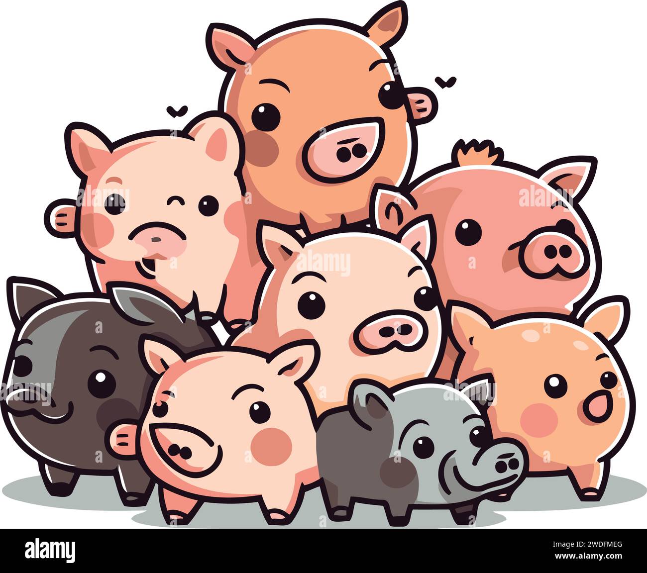 Pigs domestic animals Stock Vector Images - Alamy