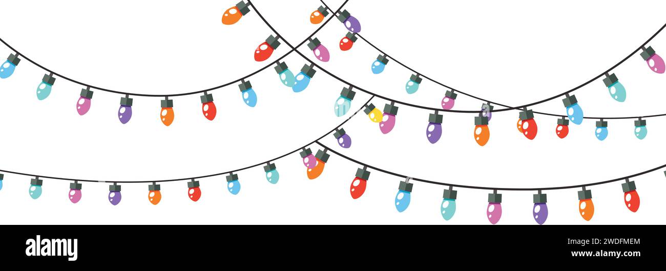 Glowing bulb garland frame Stock Vector Images - Alamy