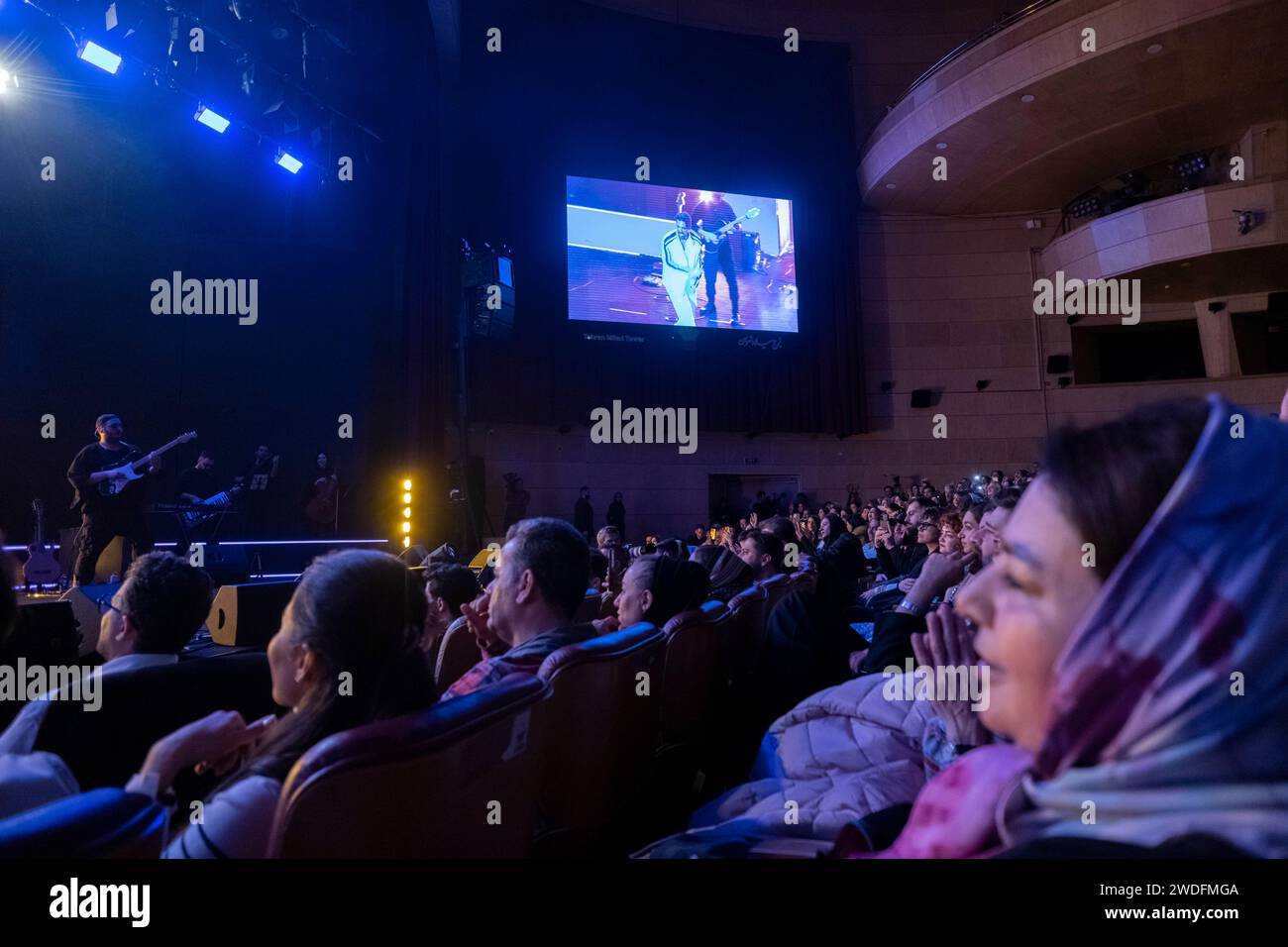 Tehran, Iran. 19th Jan, 2024. Iranian singer and composer Sohrab Pakzad is performing during a ...
