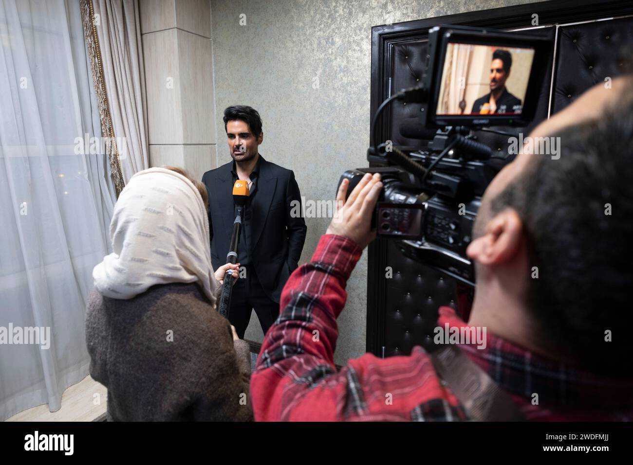 Tehran, Iran. 20th Jan, 2024. Iranian singer and composer Sohrab Pakzad is attending an ...
