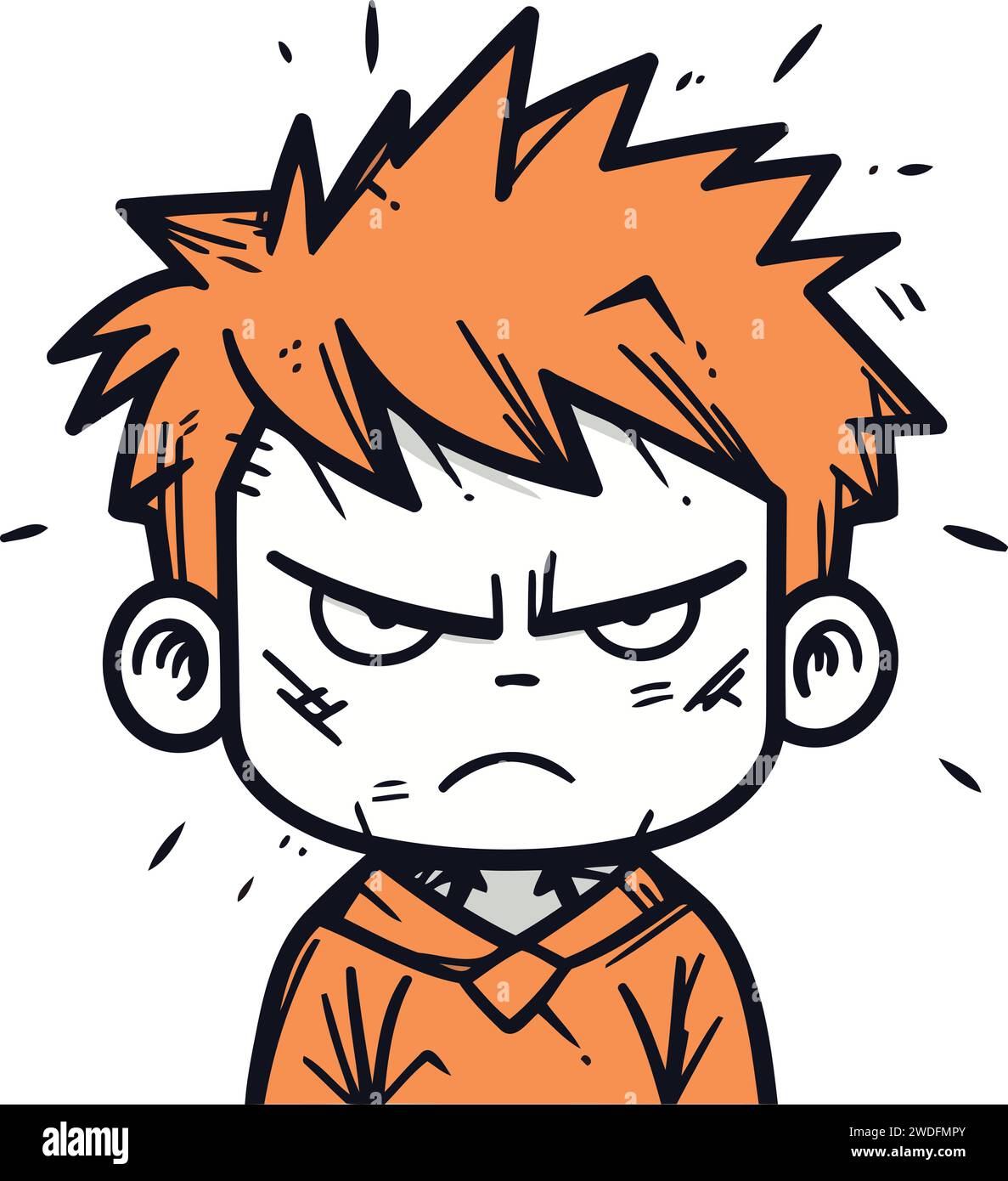 Angry boy drawing vector vectors Stock Vector Images - Alamy