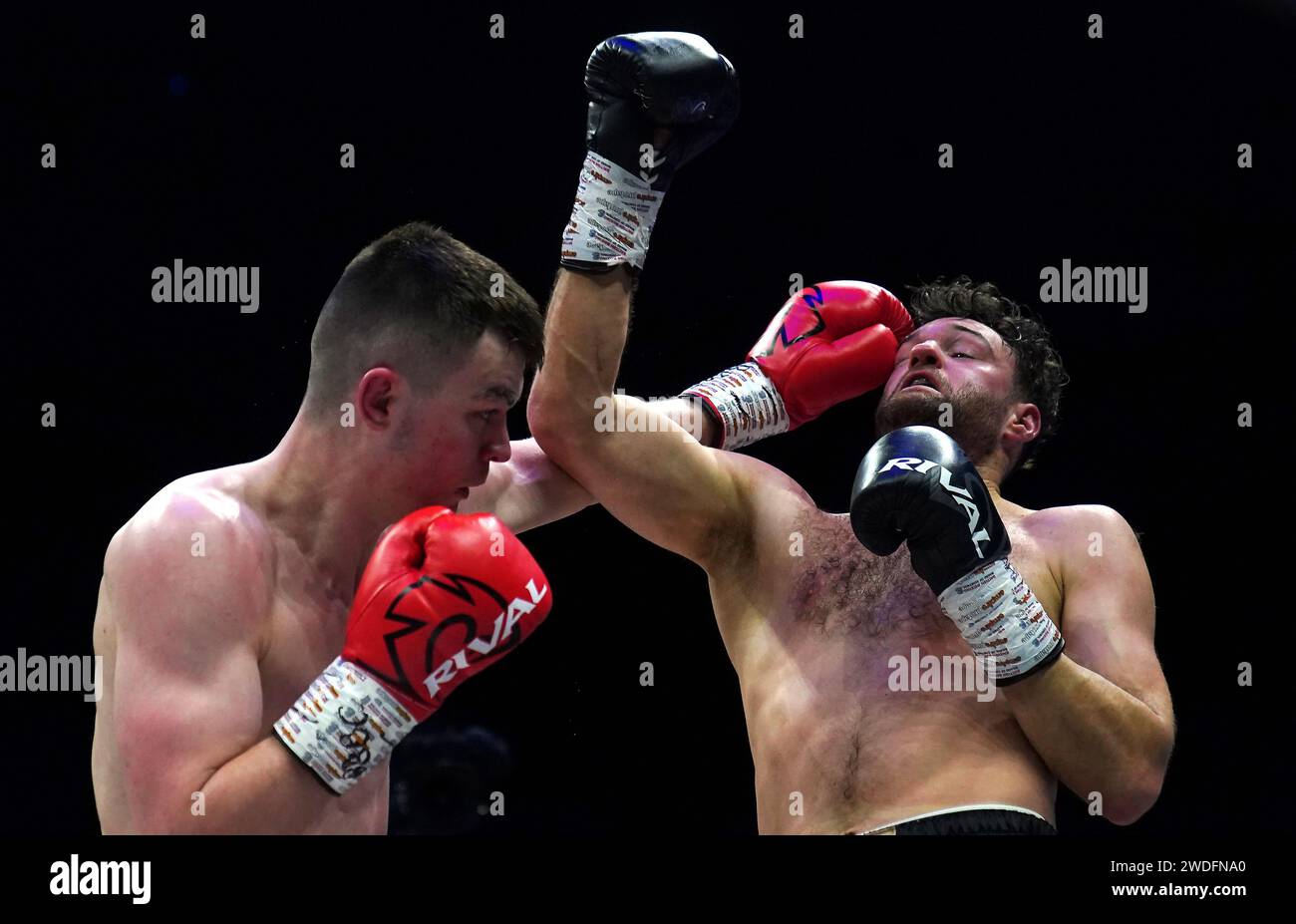Aaron McKenna (left) in action against Mickey Ellison in the ...
