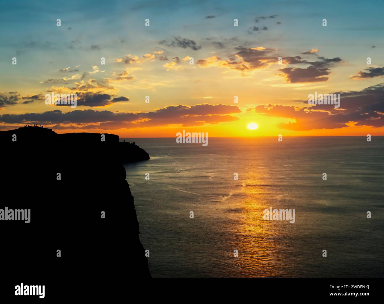 Sunset at the Cliffs of Moher, County Clare, The Burren, Ireland Stock Photo - Alamy