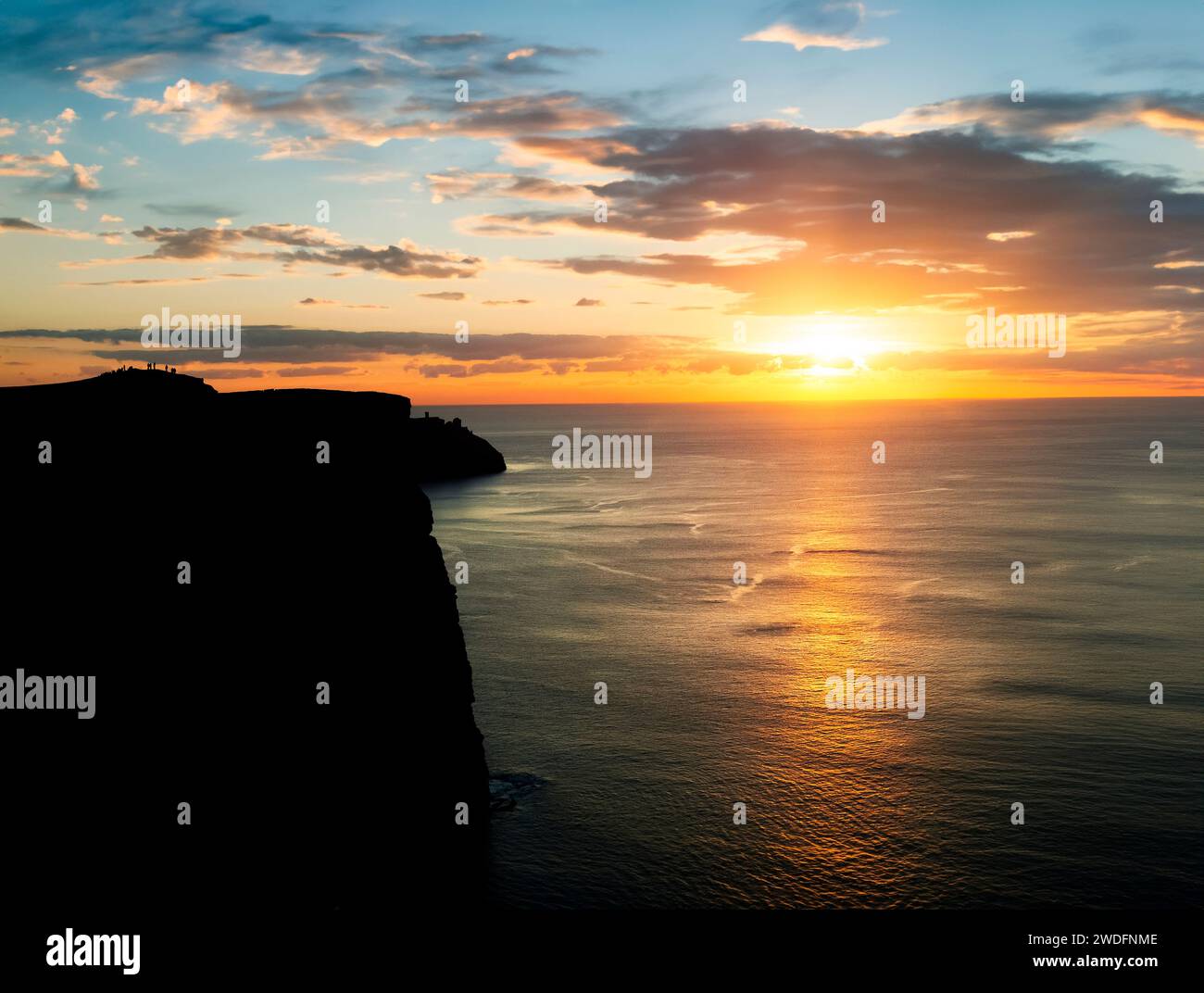 Sunset at the Cliffs of Moher, County Clare, The Burren, Ireland Stock Photo - Alamy