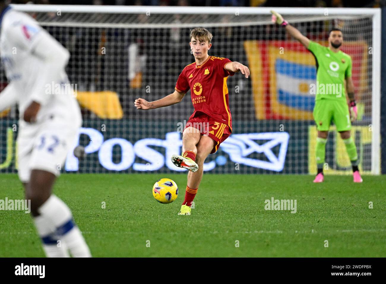 Rome, Italy. 20th Jan, 2024. Dean Huijsen of AS Roma in action during ...