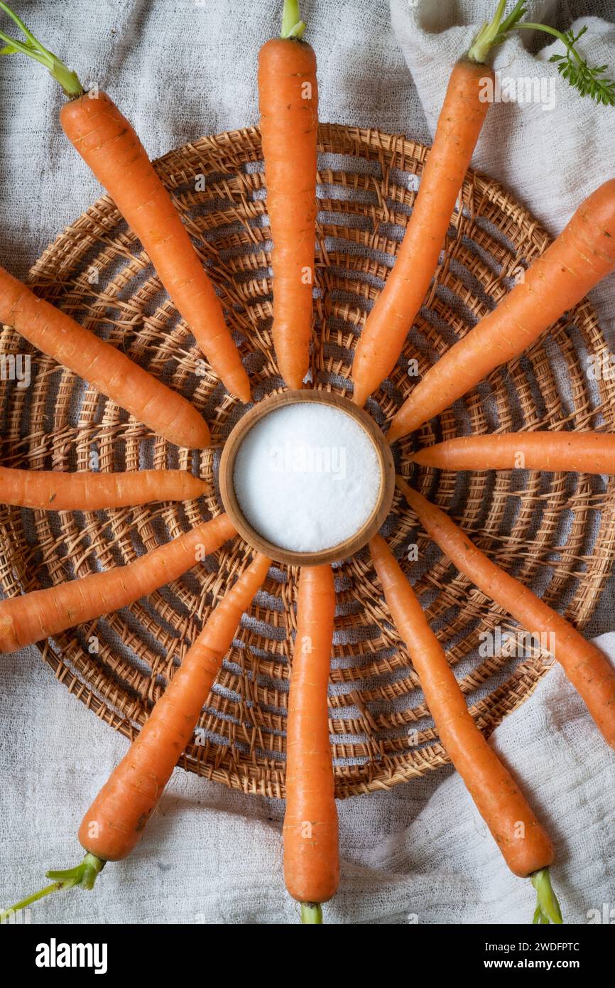 Creative carrots composition food photography Stock Photo - Alamy