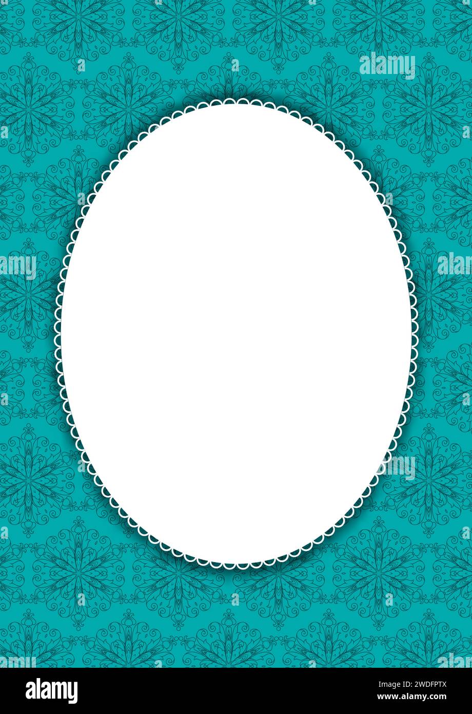 Decorative border on patterned teal background Stock Vector Image & Art ...