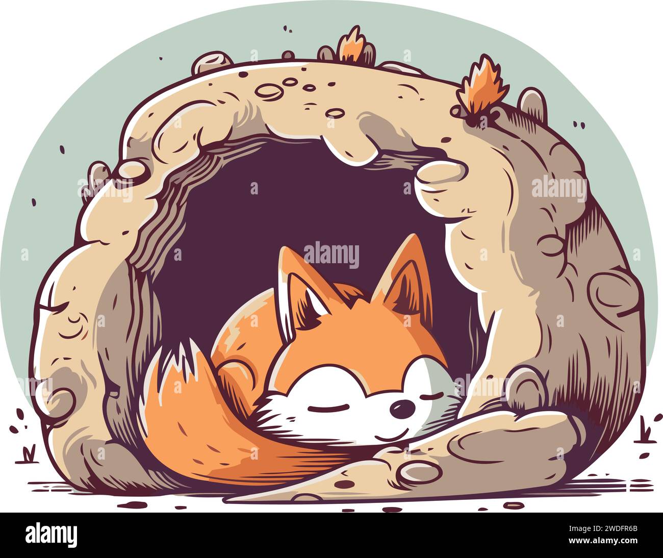 Sleeping cave Stock Vector Images - Alamy