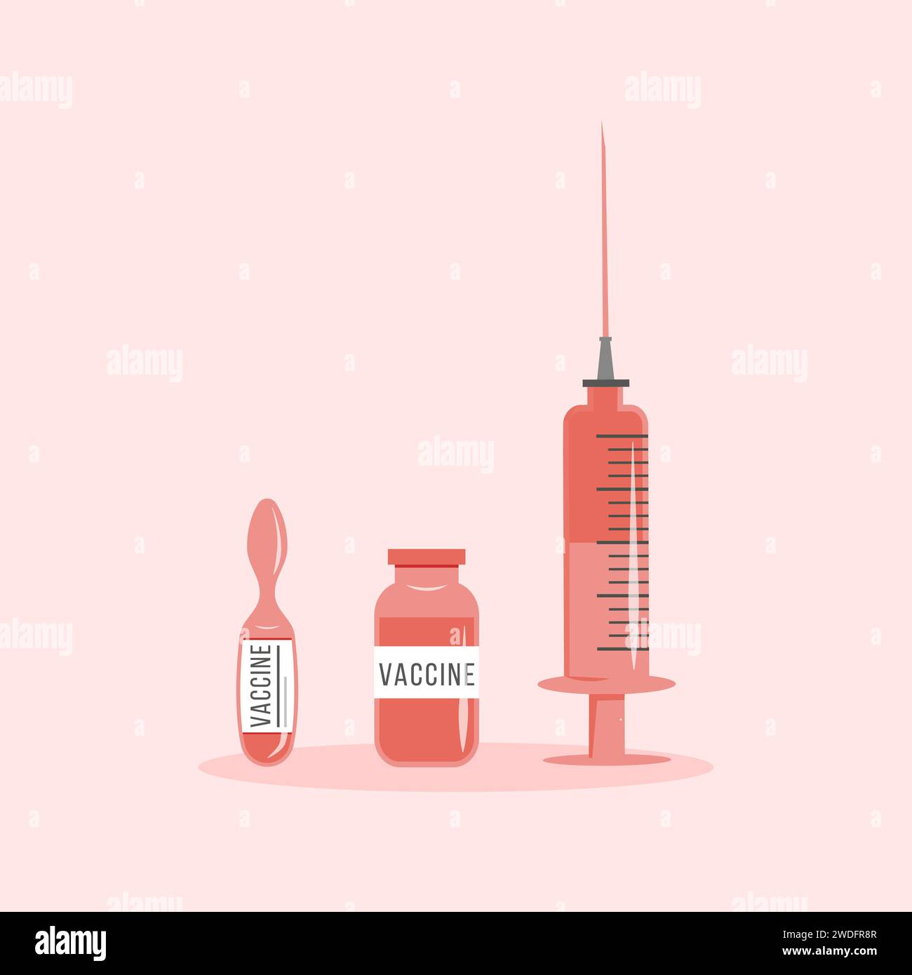 Vaccine bottle syringe pink Stock Vector Images - Alamy