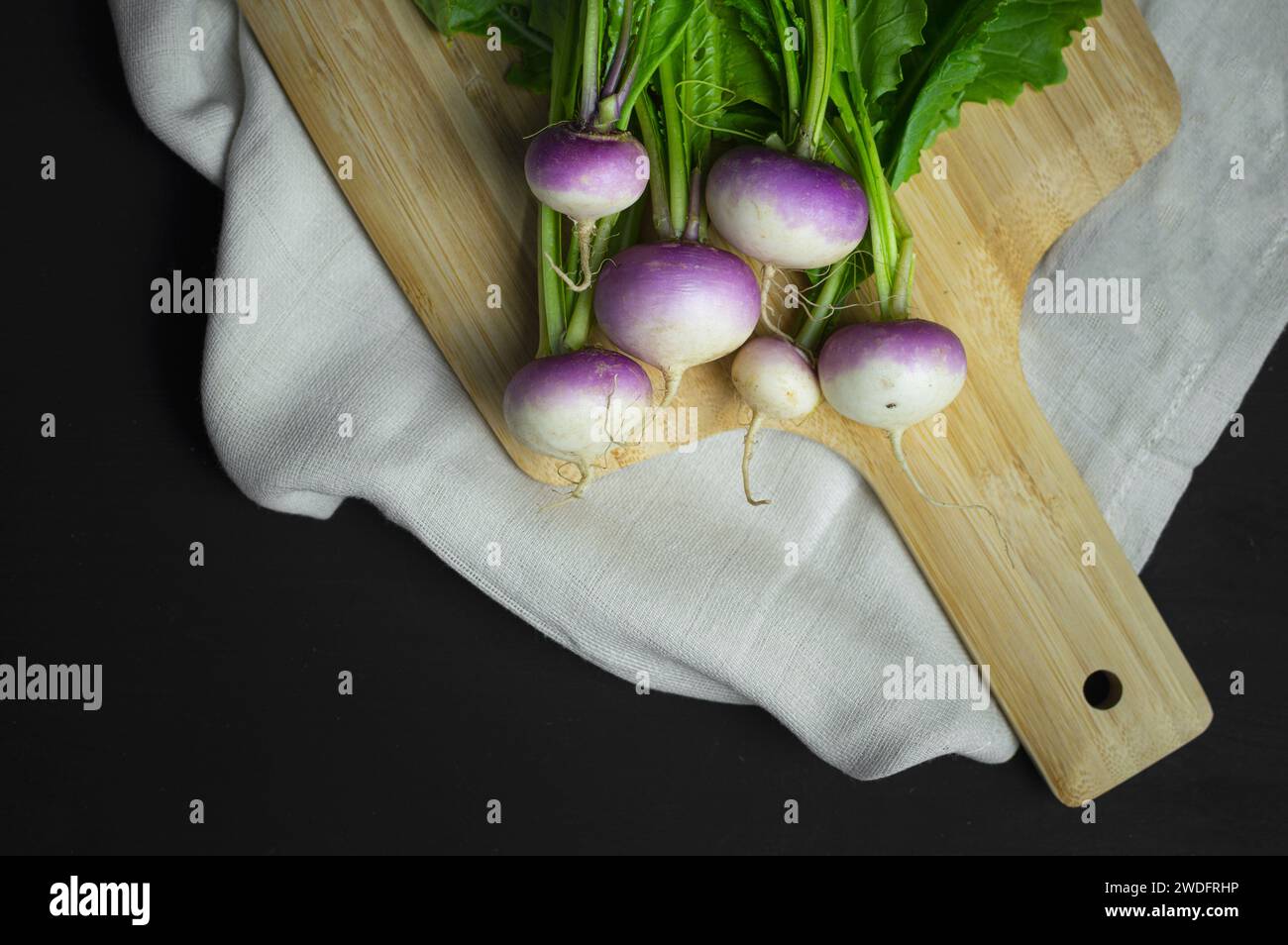 Creative and soft radish photography on black background Stock Photo ...