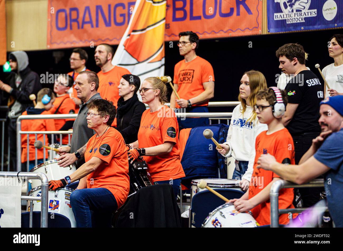 Rostock, Deutschland. 20th Jan, 2024. Fans Rostock Seawolves Rostock ...