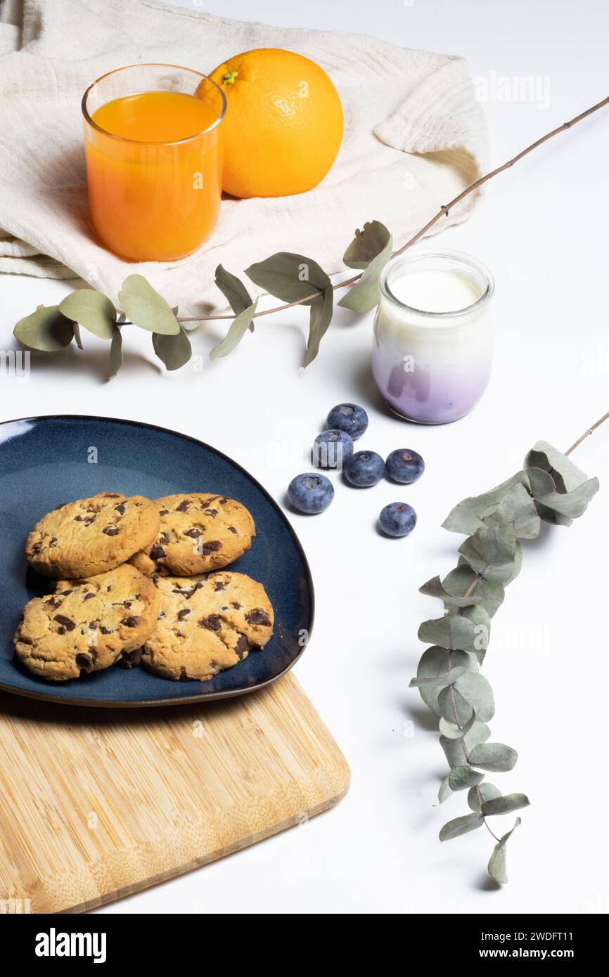 Breakfast food photography aesthetic composition on black and white ...