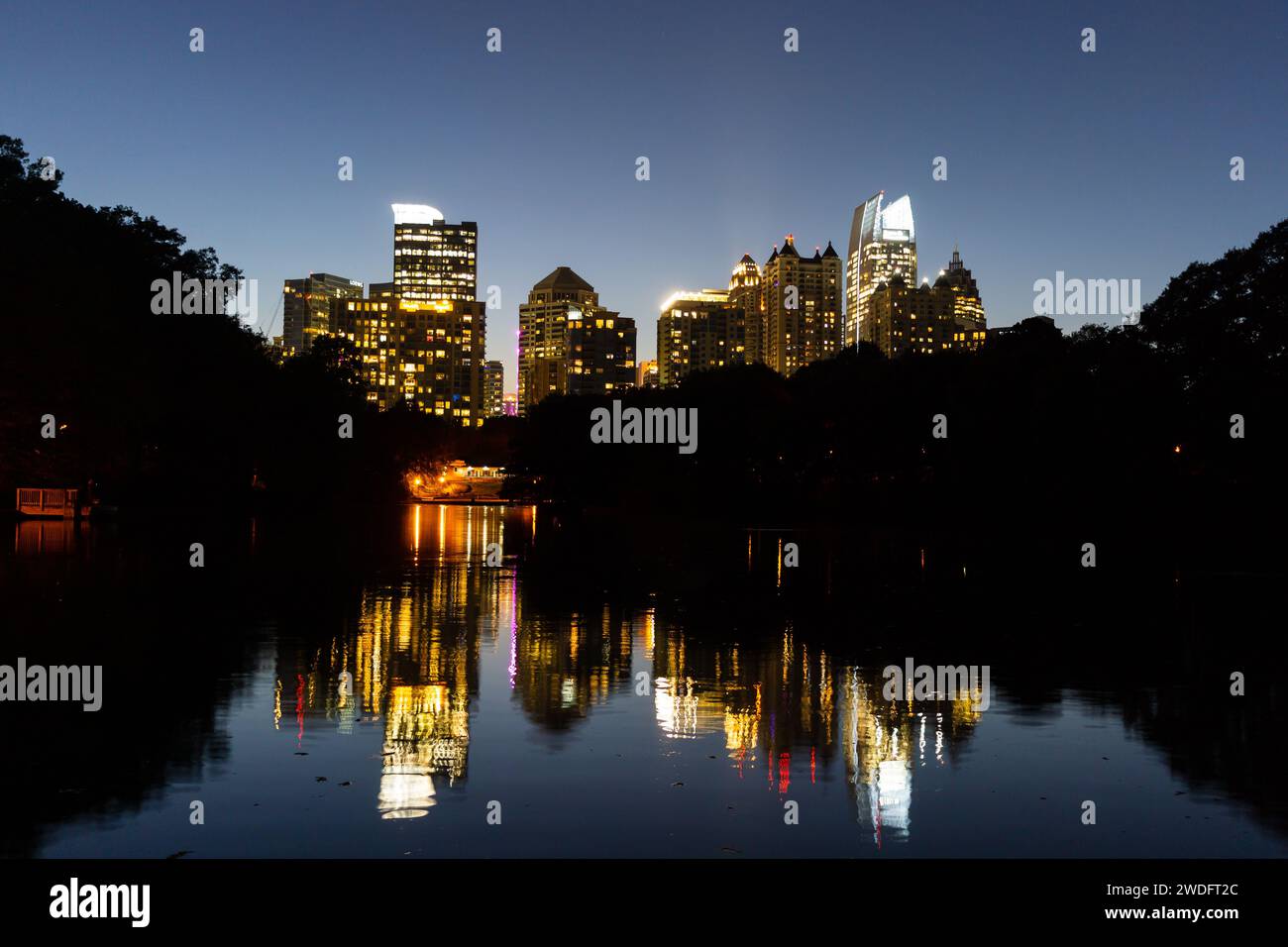 Atlanta Night Skyline Stock Photo - Alamy