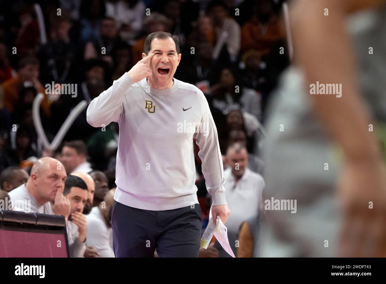 Baylor head coach Scott Drew directs his team during the second half of ...