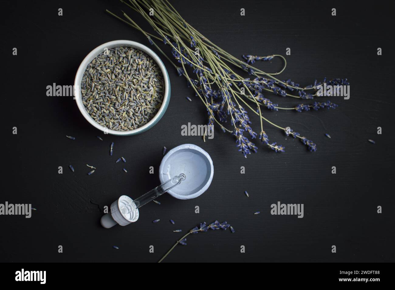 Aesthetic lavender composition food photography Stock Photo - Alamy