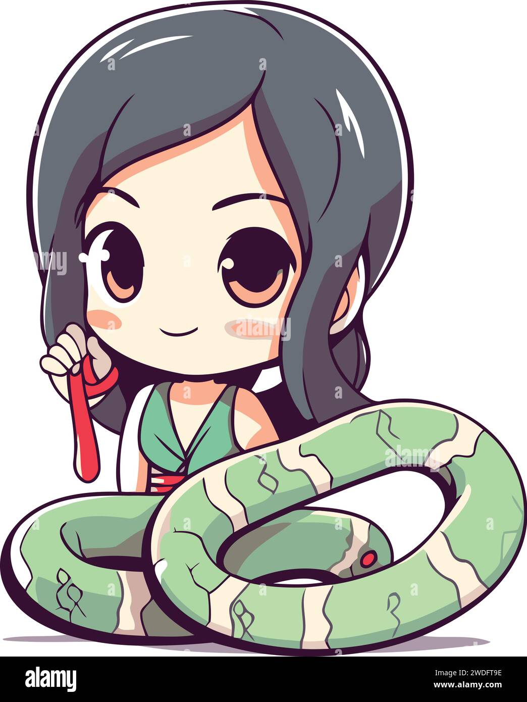 Child holding snake Stock Vector Images - Alamy