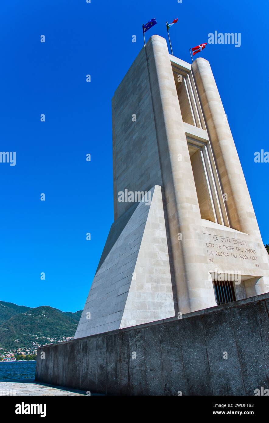 Italy, Lombardy Como, the war memorial on the lakefront Stock Photo - Alamy