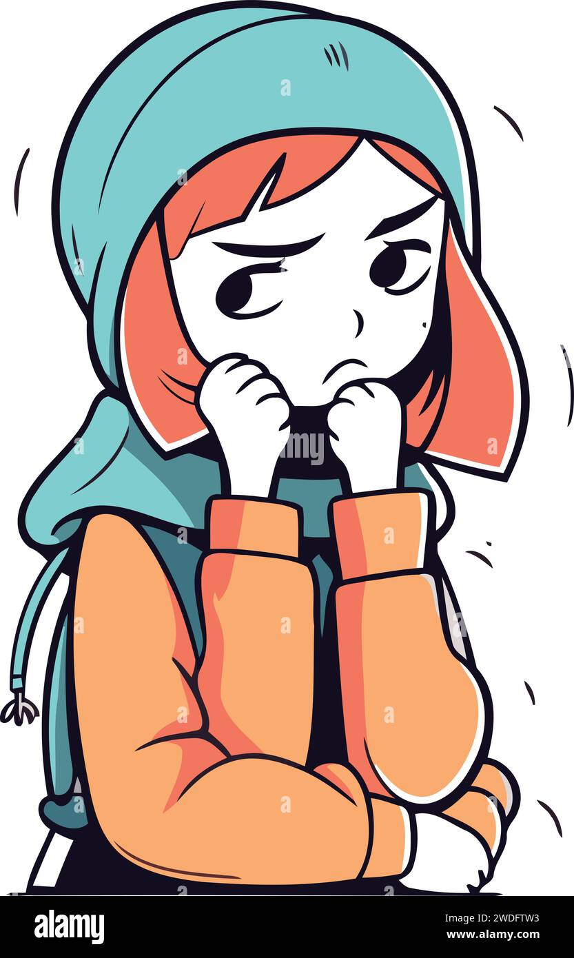 Sad person winter Stock Vector Images - Alamy