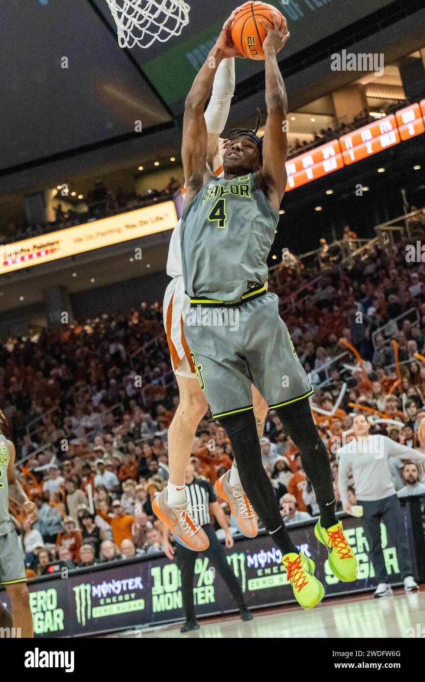 Texas, USA. 20th Jan, 2024. JaÃ Kobe Walter #4 of the Baylor Bears in ...