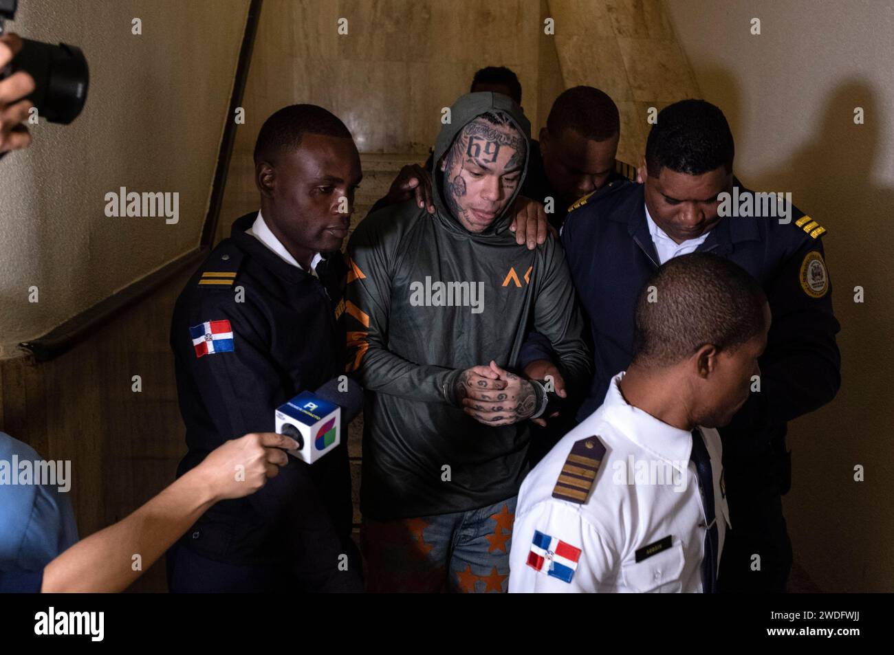 Rapper Daniel Hernandez, known as Tekashi 6ix9ine, is escorted by ...