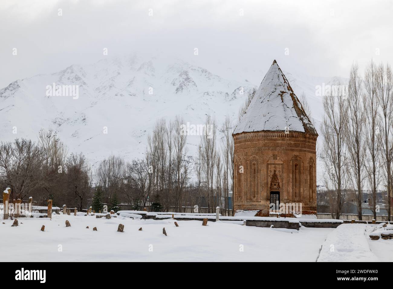 Seljuk Cemetery and Halime Hatun Tomb in Van Gevas Stock Photo - Alamy