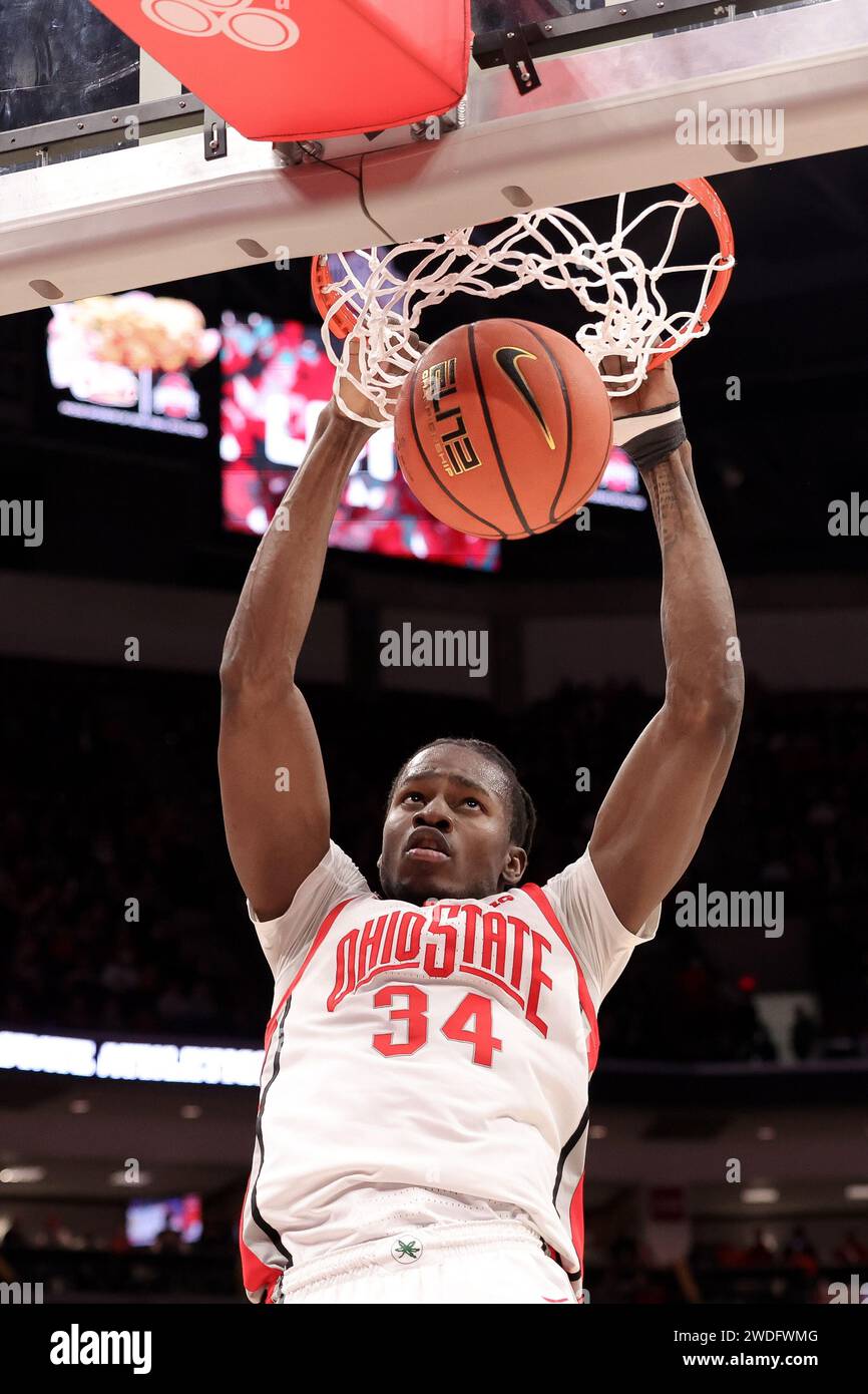 Columbus, Ohio, USA. 20th Jan, 2024. Ohio State Buckeyes center Felix ...
