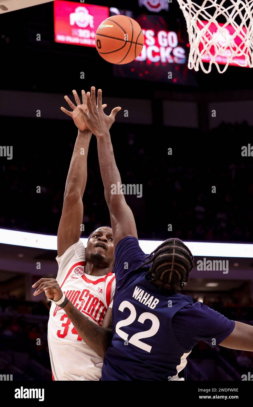 Columbus, Ohio, USA. 20th Jan, 2024. Ohio State Buckeyes center Felix ...