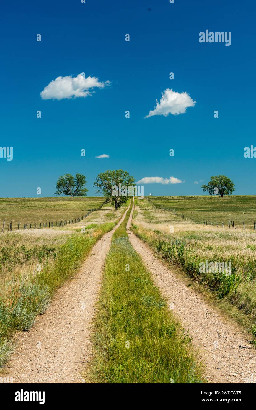 A prairie trail in the Souris River Valley, Western Manitoba, Canada ...