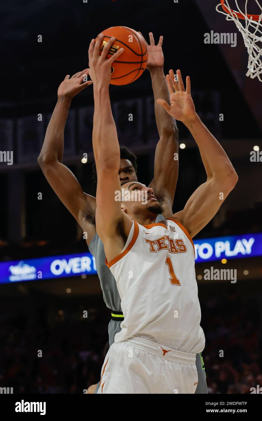 AUSTIN, TX - JANUARY 20: Texas Longhorns forward Dylan Disu (1) takes a ...