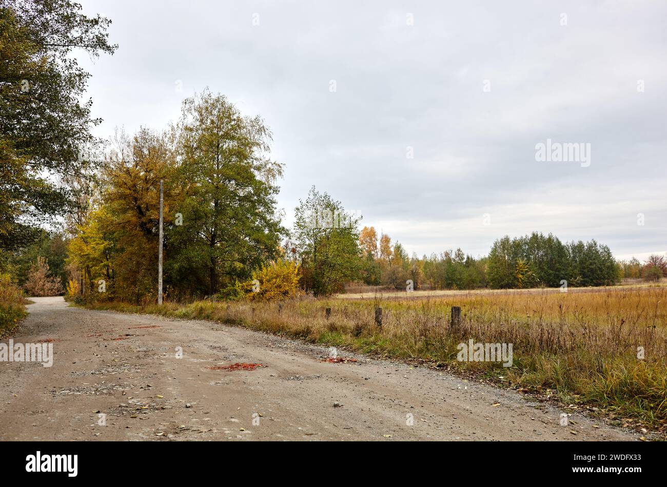 A gravel road at rural Europe. Suburban road path Stock Photo - Alamy
