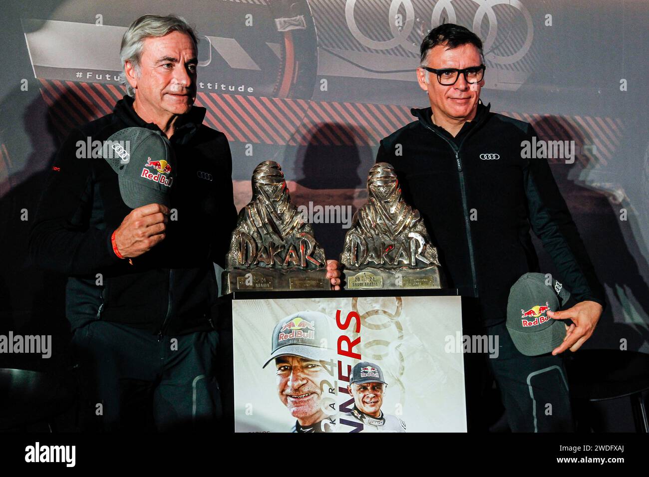 Carlos Sainz, Spanish rally driver and Lucas Cruz, raid racing co ...