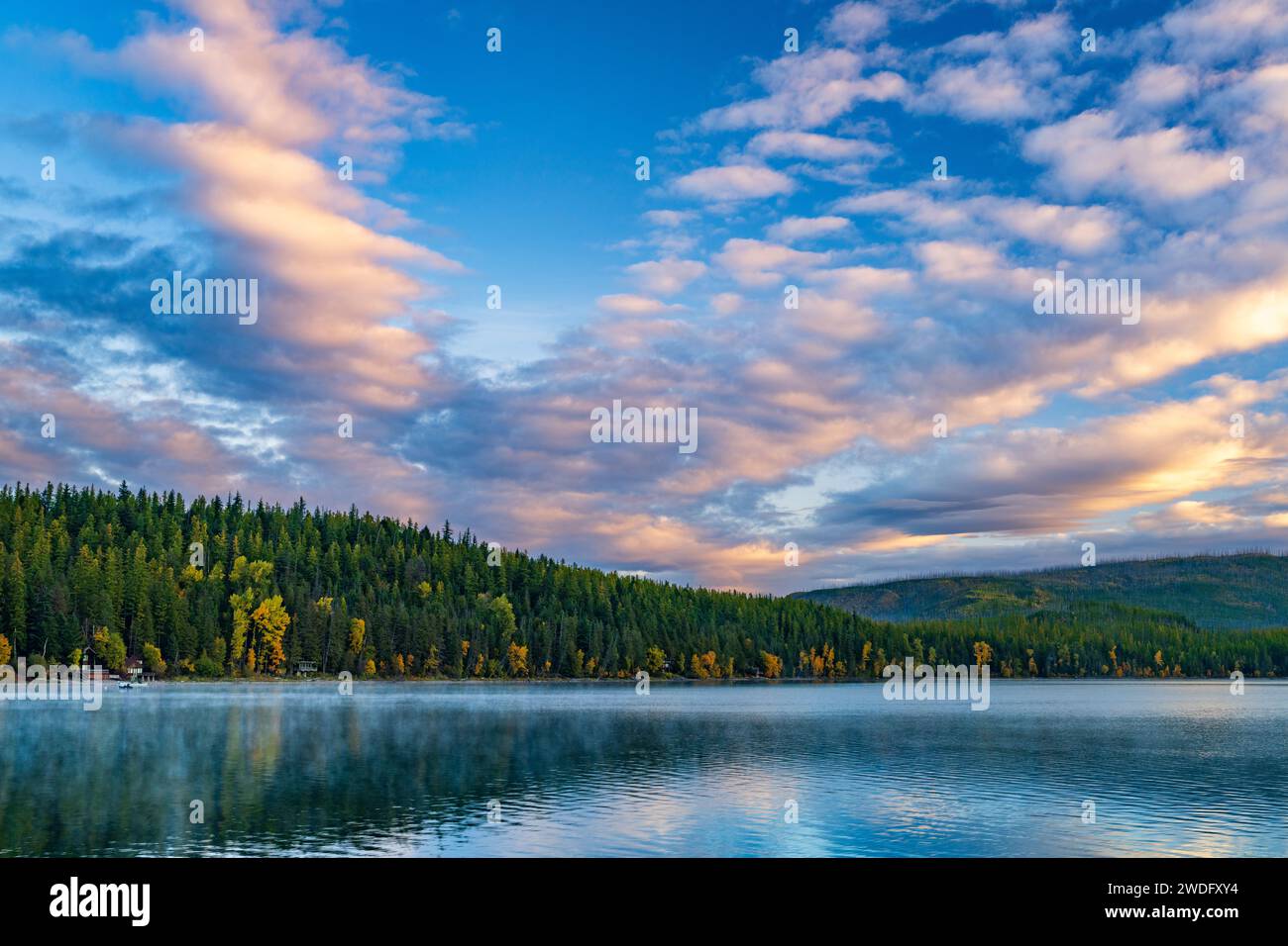 Sunset at Lake McDonald, Apgar village, West Glacier, Glacier National ...
