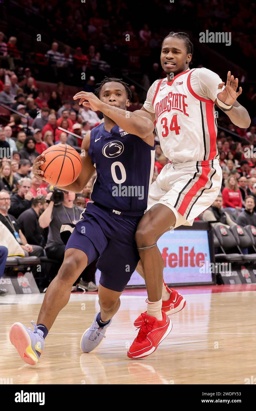 Columbus, Ohio, USA. 20th Jan, 2024. Penn State Nittany Lions guard ...