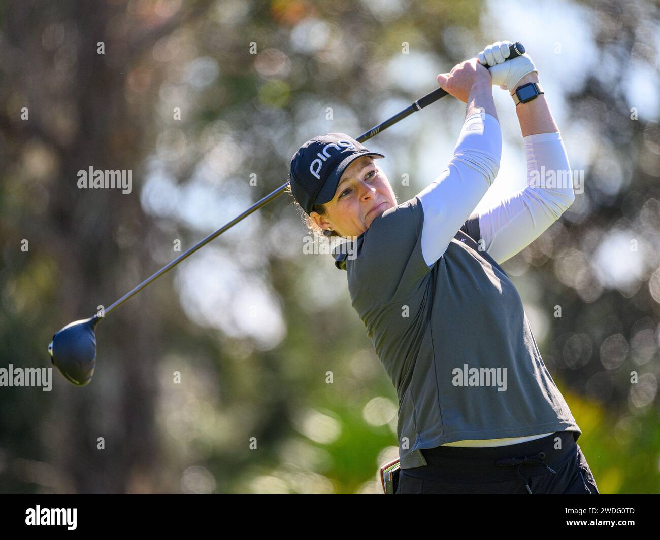 Orlando, FL, USA. 20th Jan, 2024. Ally Ewing on the ninth tee during ...