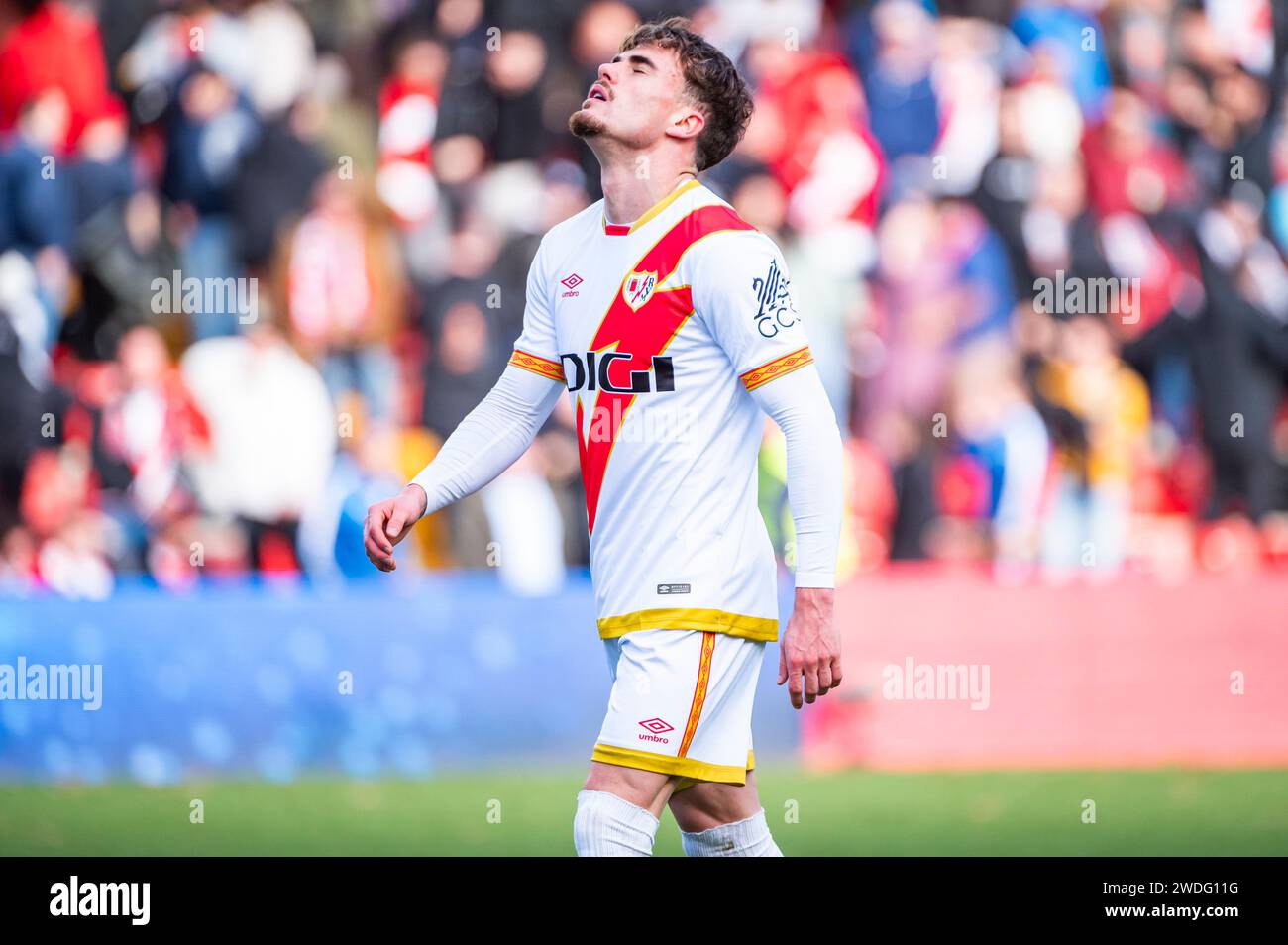 Madrid, Spain. 20th Jan, 2024. Pep Chavarria of Rayo Vallecano seen leaving the field at the end ...