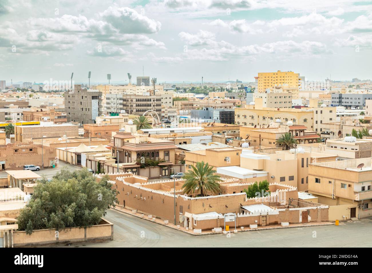 Hail city downtown central streets panorama, Saudi Arabia Stock Photo ...