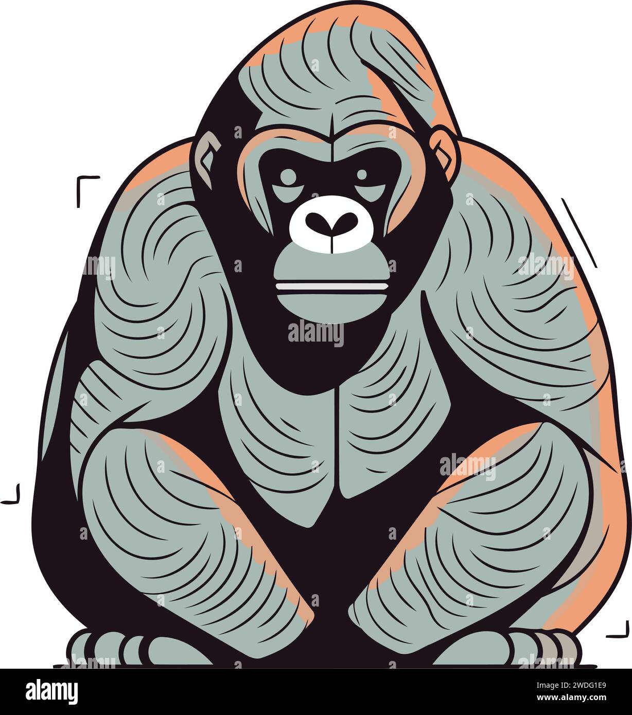 Gorilla. Vector illustration. Isolated on white background Stock Vector ...