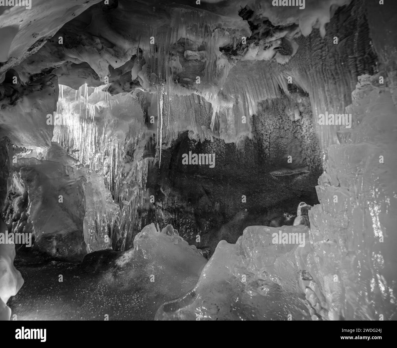 Natural underground formations Black and White Stock Photos & Images ...