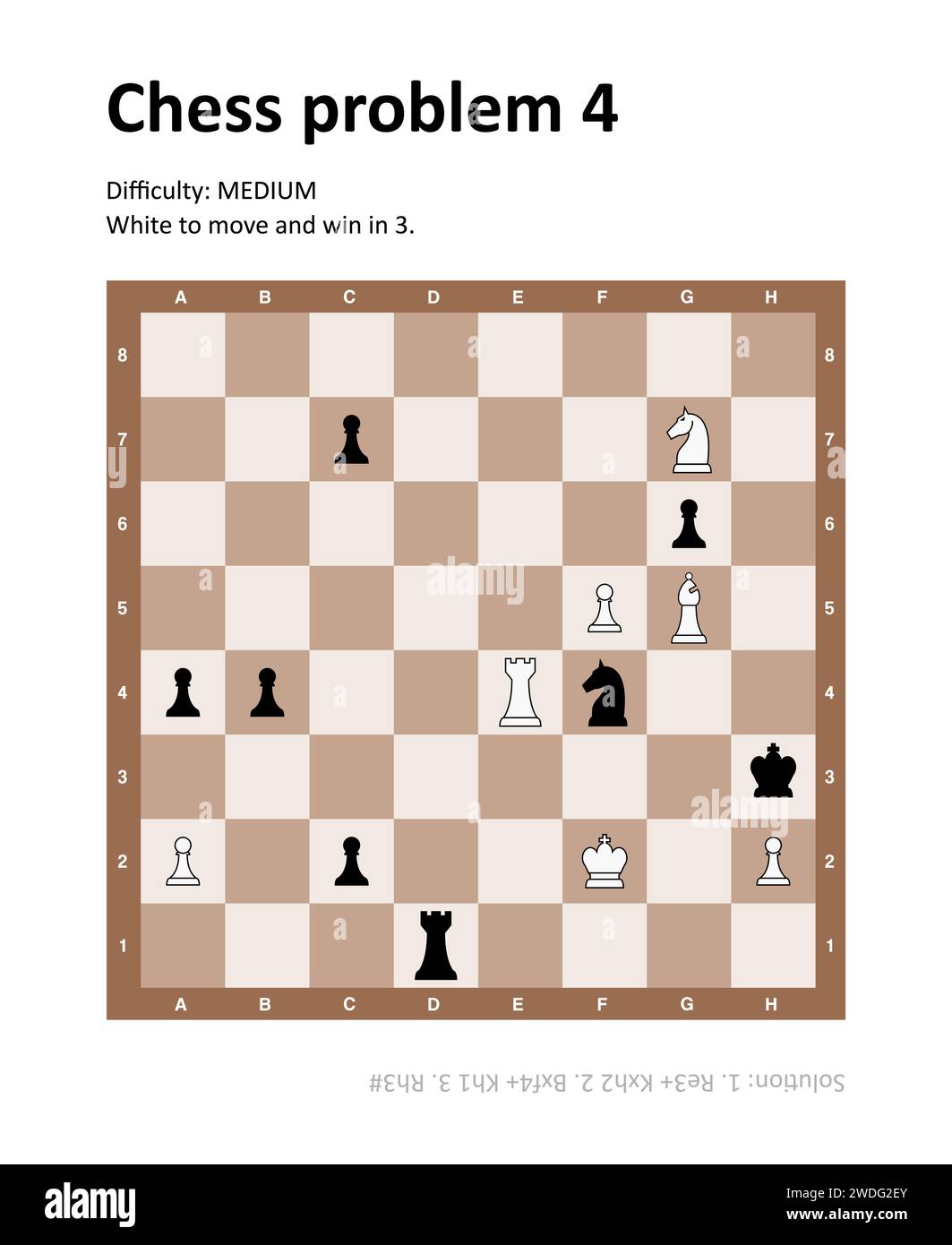 Chess problem puzzle with solution. Medium difficulty chess problem ...