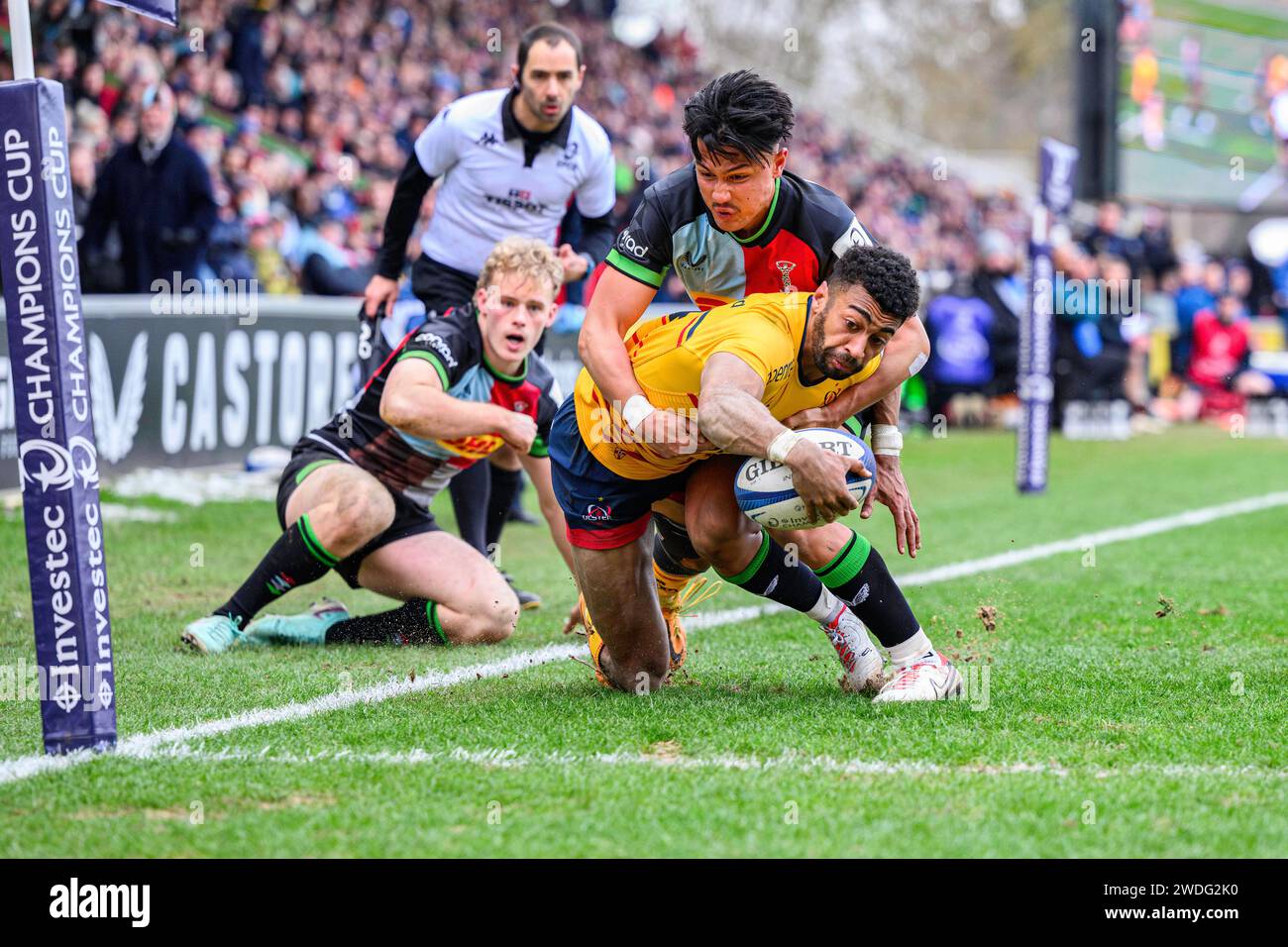LONDON, UNITED KINGDOM. 20th, Jan 2024. Robert Baloucoune of Ulster ...