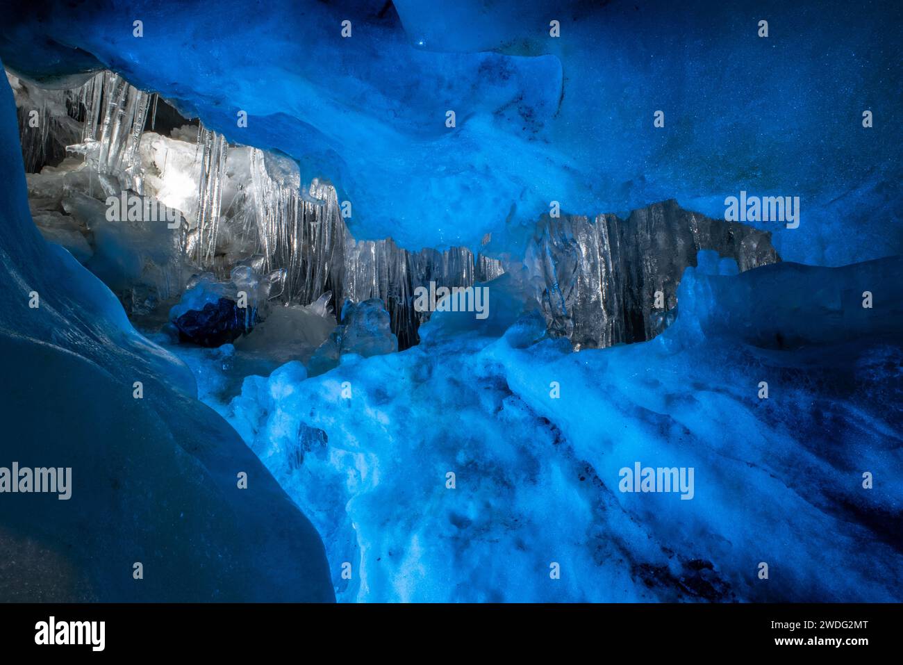 Glacial ice cave with waterfall hi-res stock photography and images - Alamy