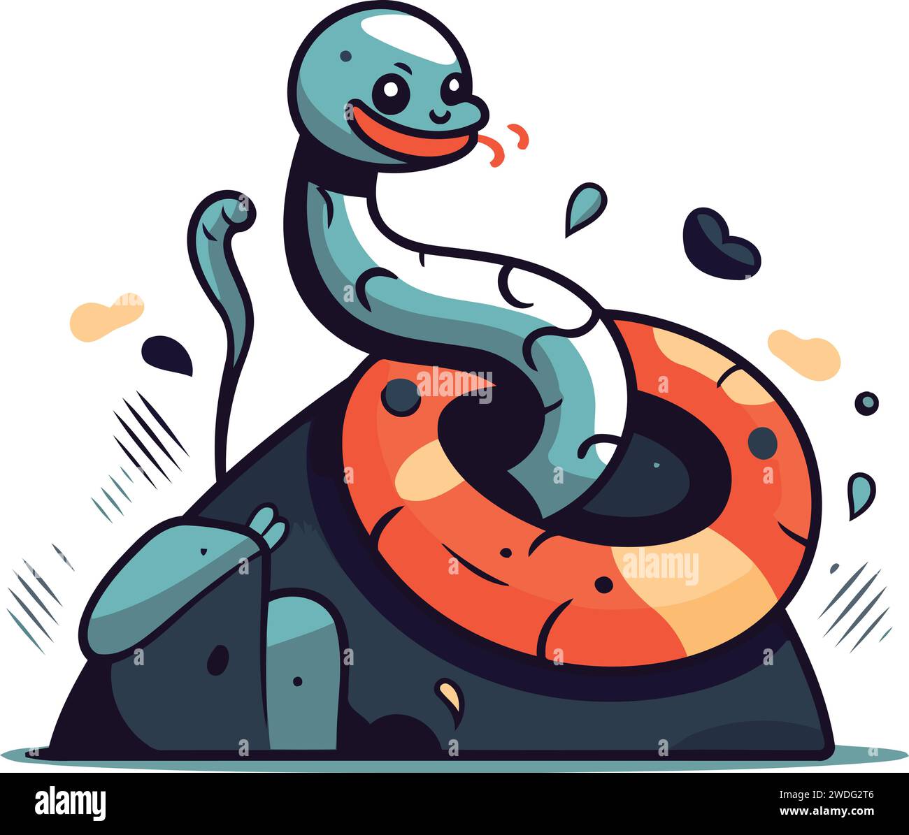 Snake on rock Stock Vector Images - Alamy