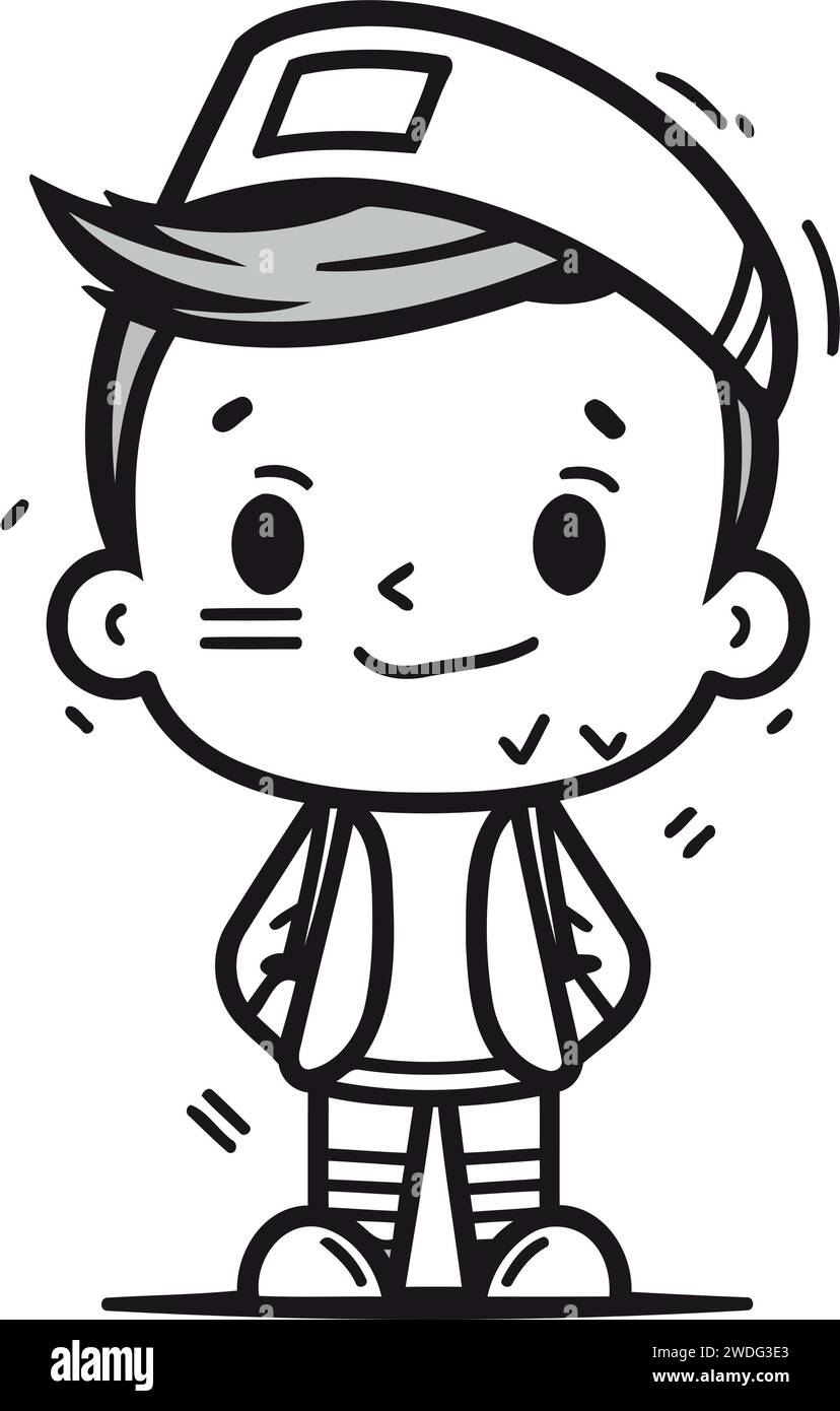 Boy wearing a cap Stock Vector Images - Alamy