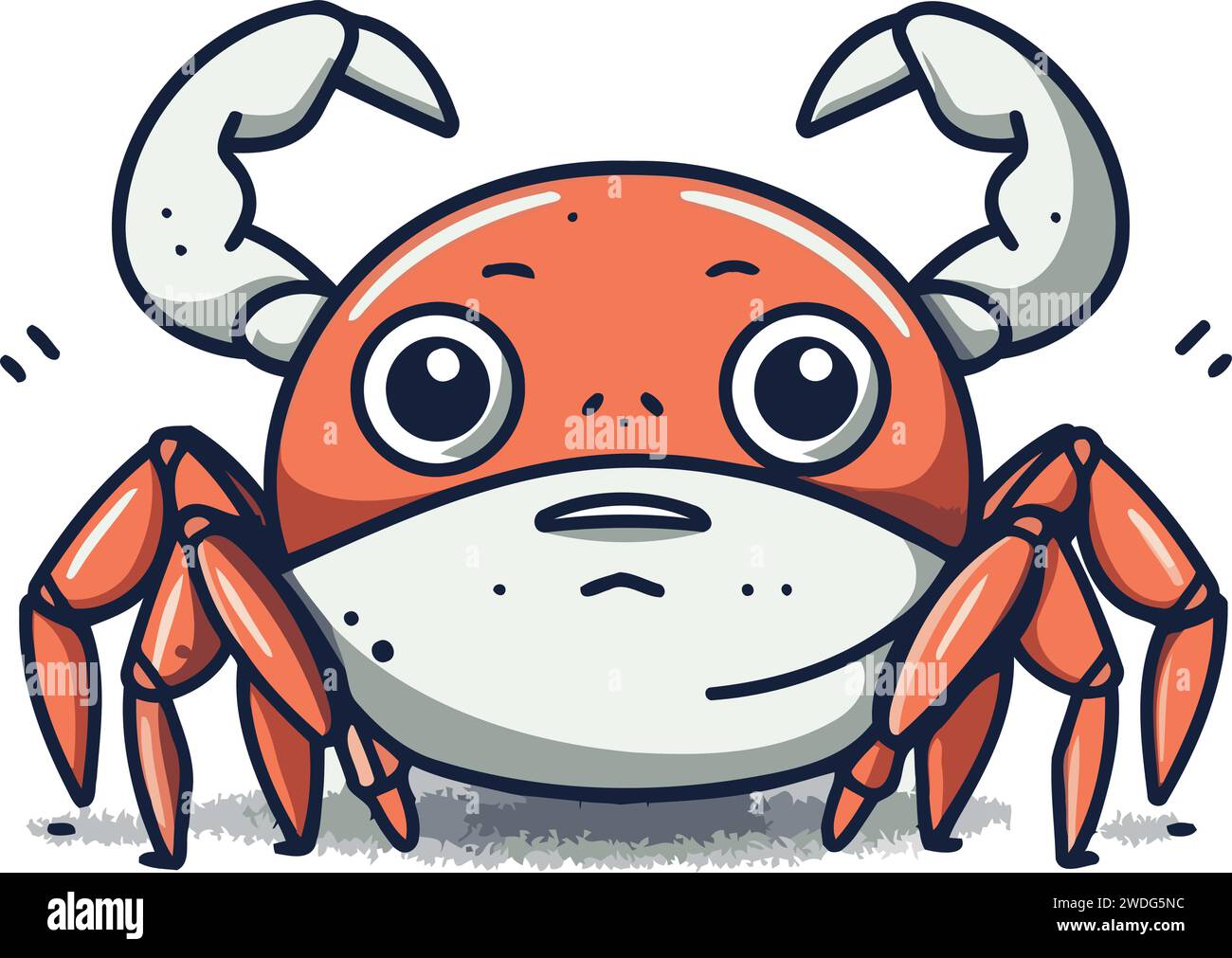 Cute cartoon crab character. Vector illustration isolated on white ...