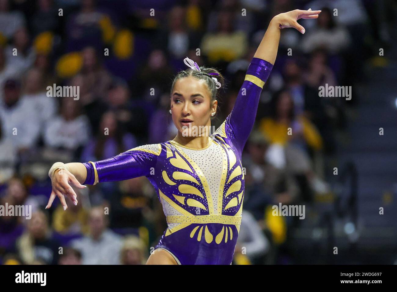 Baton Rouge, LA, USA. 19th Jan, 2024. LSU's Aleah Finnegan competes on ...
