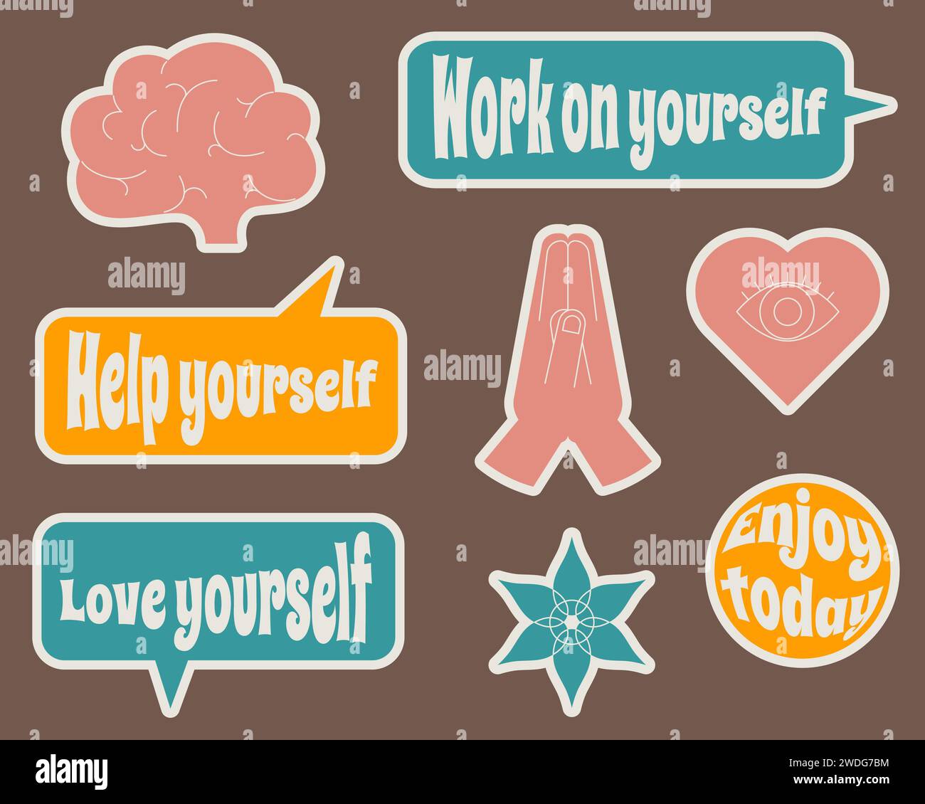 Cute mental health stickers hi-res stock photography and images - Alamy
