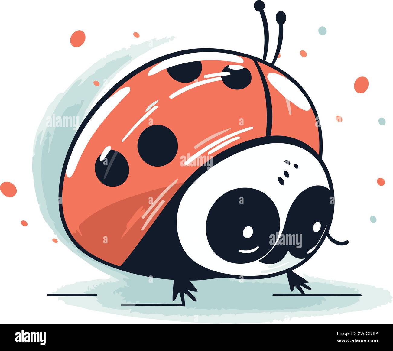Cute cartoon ladybug isolated on white background. Vector illustration ...