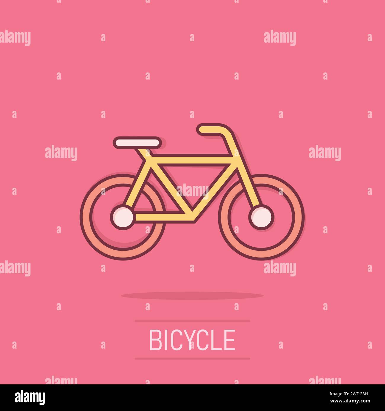 Bicycle sign icon in comic style. Bike vector cartoon illustration on ...