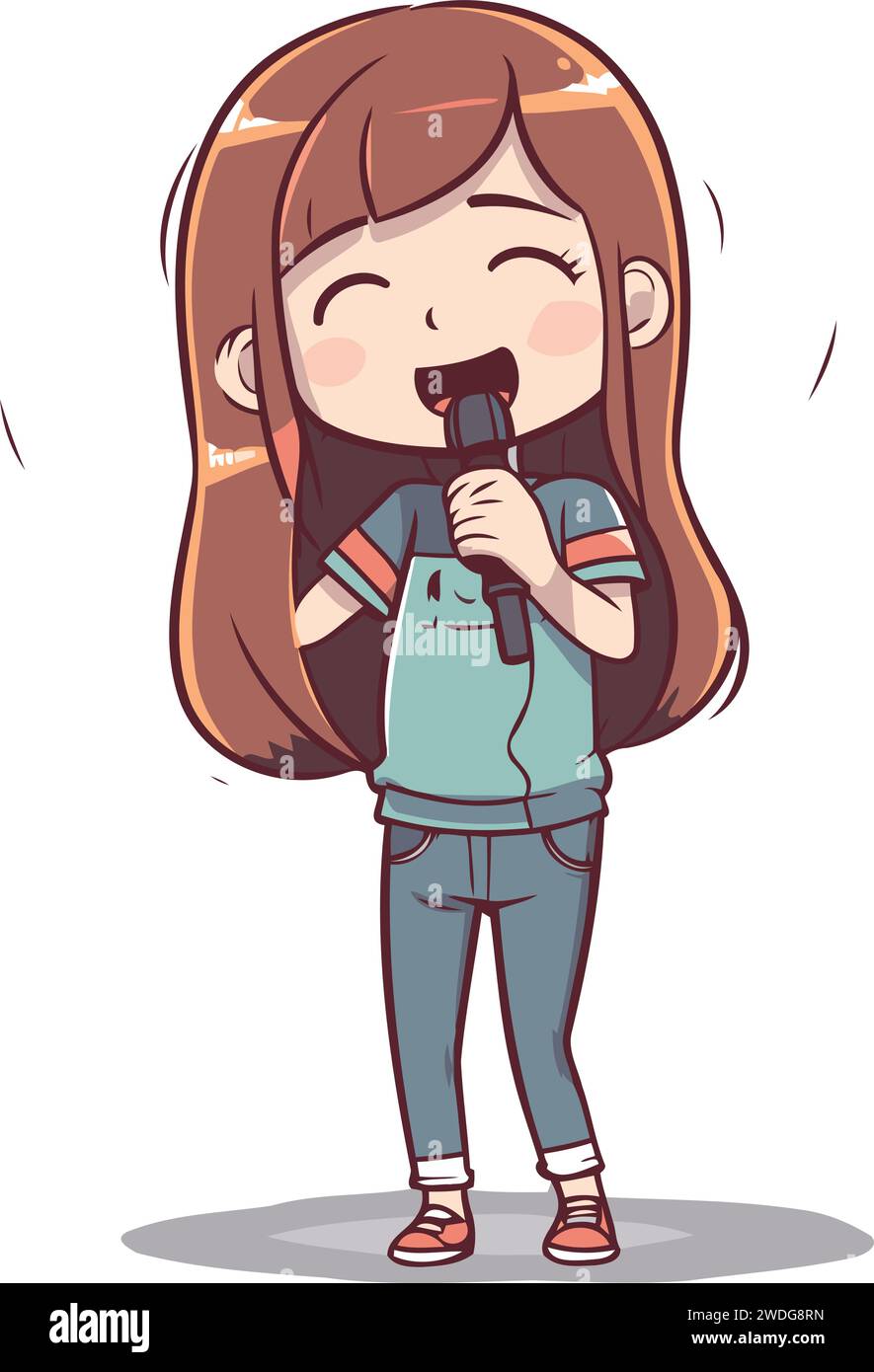 Little girl singing Cut Out Stock Images & Pictures - Alamy